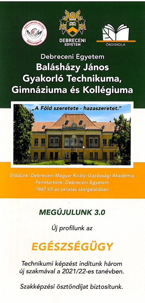 Balásházy János Gimnázium megújult képzései – Nyírmártonfalva